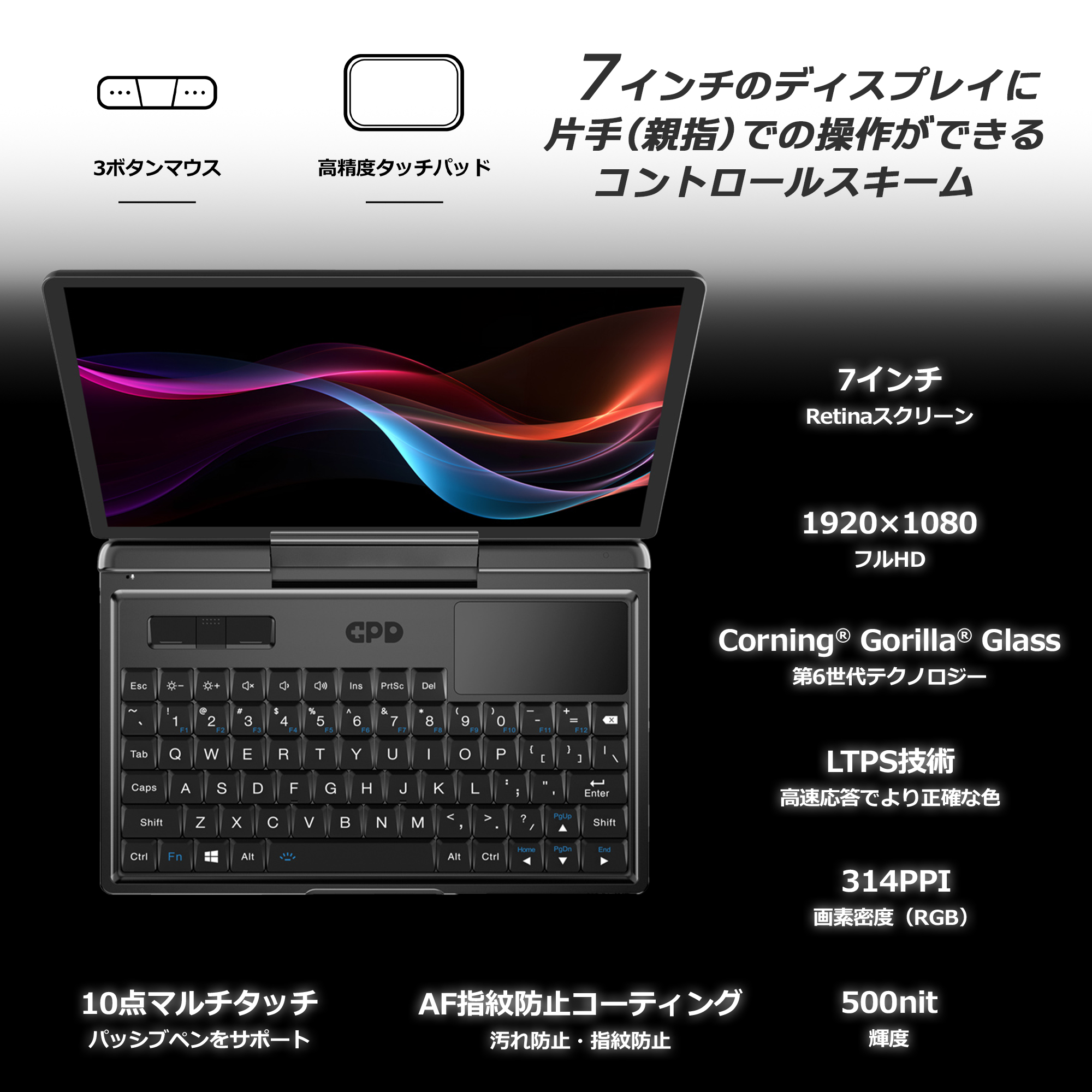 最新CPUを搭載した手のひらサイズの超小型PC「GPD MicroPC 2 天空オリジナルパッケージ」を9月下旬に発売 | 株式会社天空